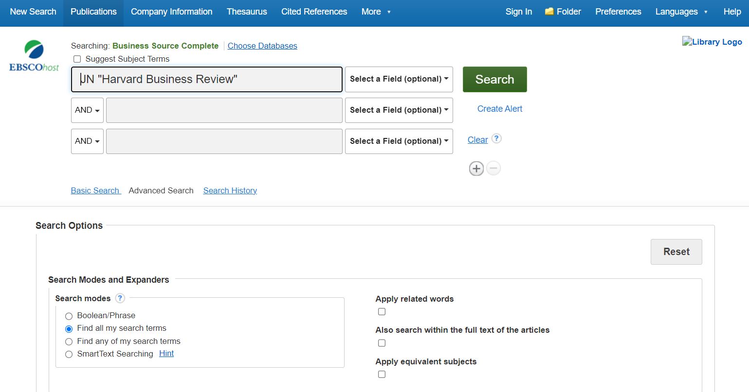 How do I access the full-text of Harvard Business Review (HBR ...