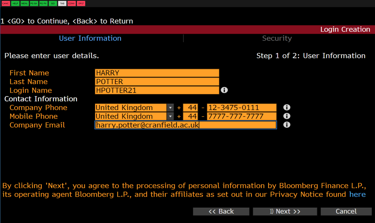Creating your account on Bloomberg - Cranfield University Blogs