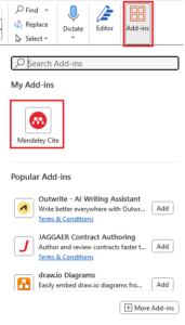 Using the Mendeley Cite Add-in with Word - Cranfield University Blogs