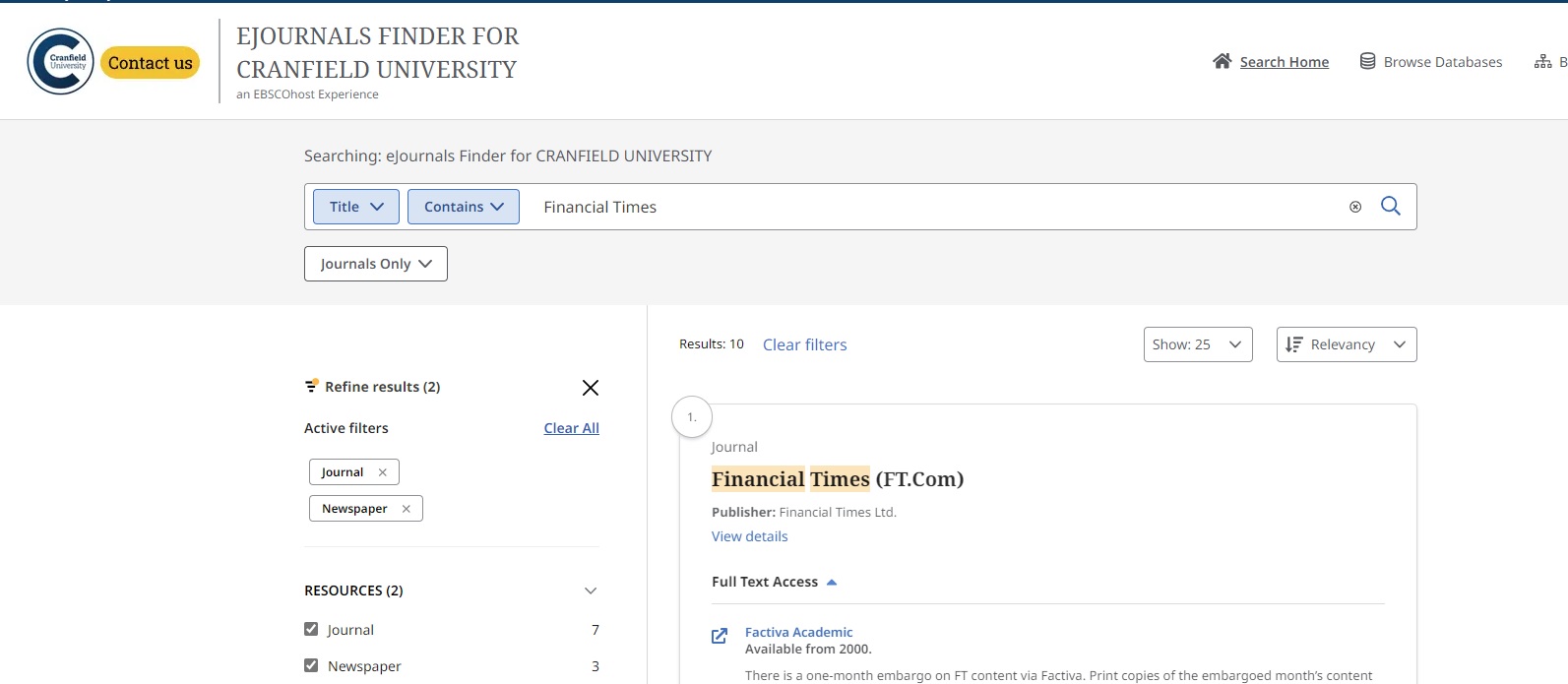Finding Financial Times articles in Factiva - Cranfield University Blogs