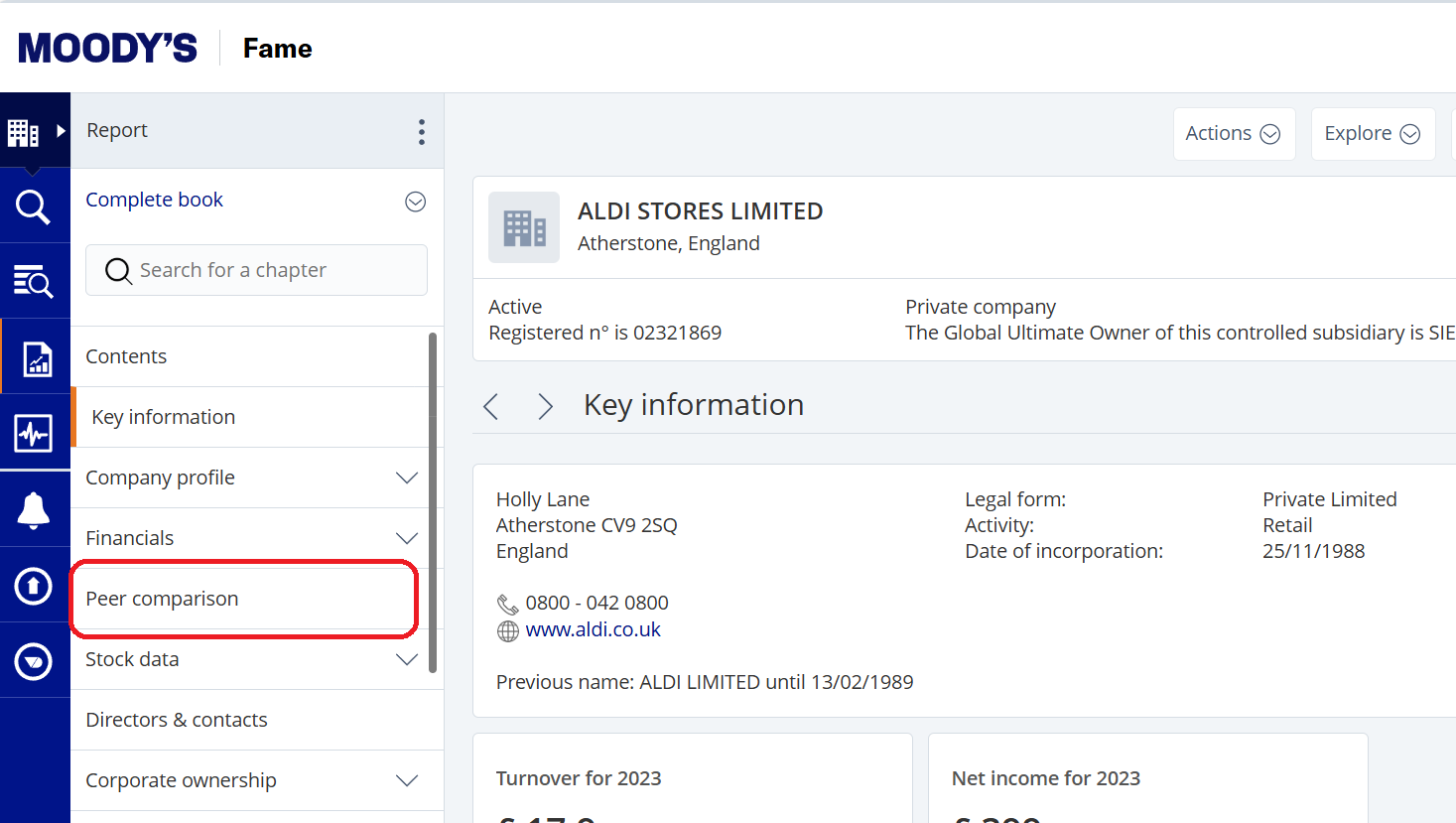 Running a peer analysis in Fame - Cranfield University Blogs