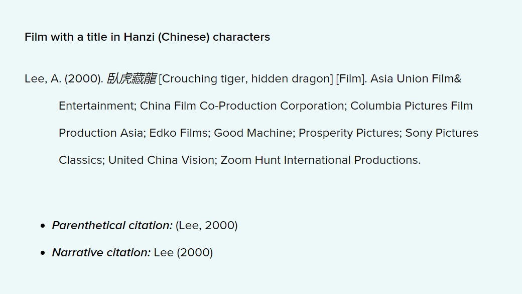 How do I reference... a foreign language item in the APA7 style ...