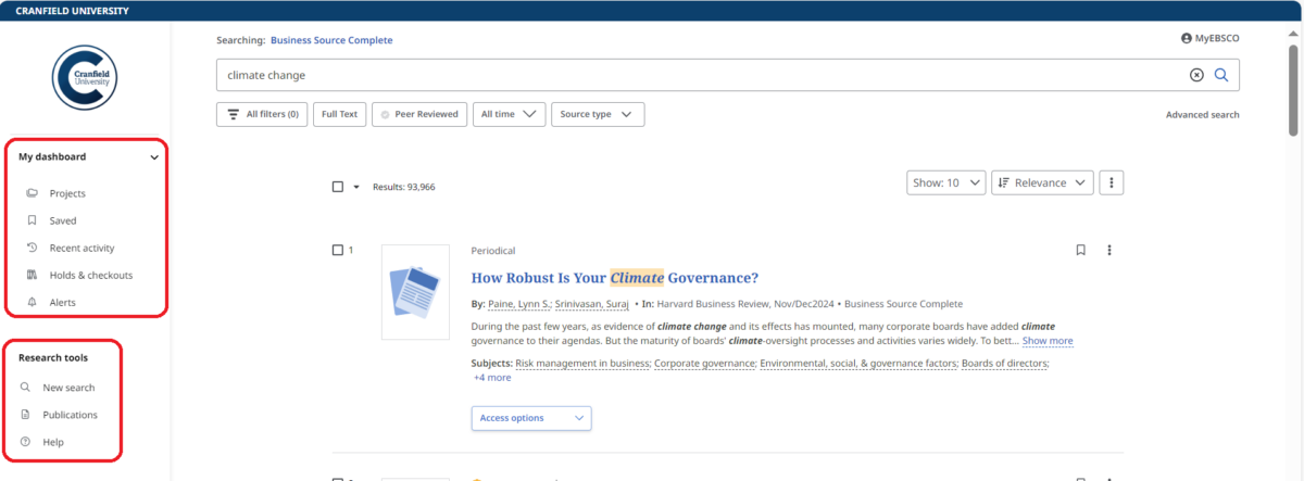 EBSCO databases - User interface changes - Cranfield University Blogs
