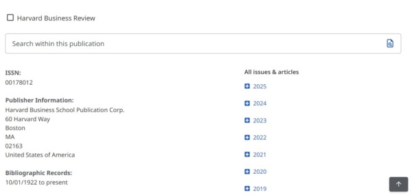 How do I access the full-text of Harvard Business Review (HBR ...