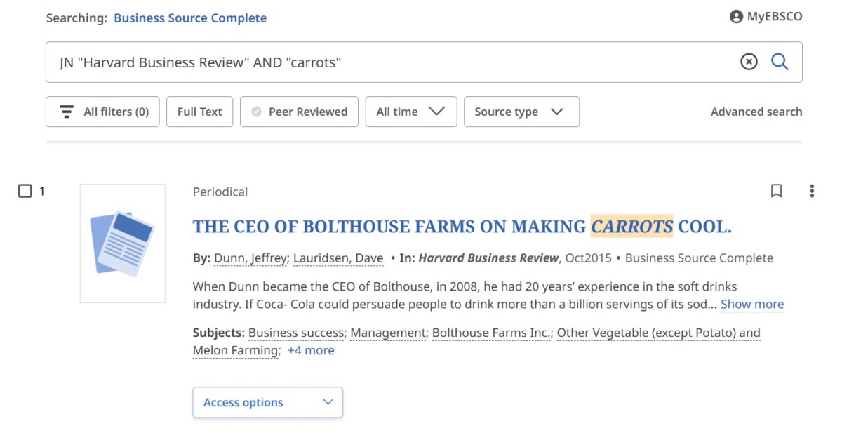 How do I access the full-text of Harvard Business Review (HBR ...